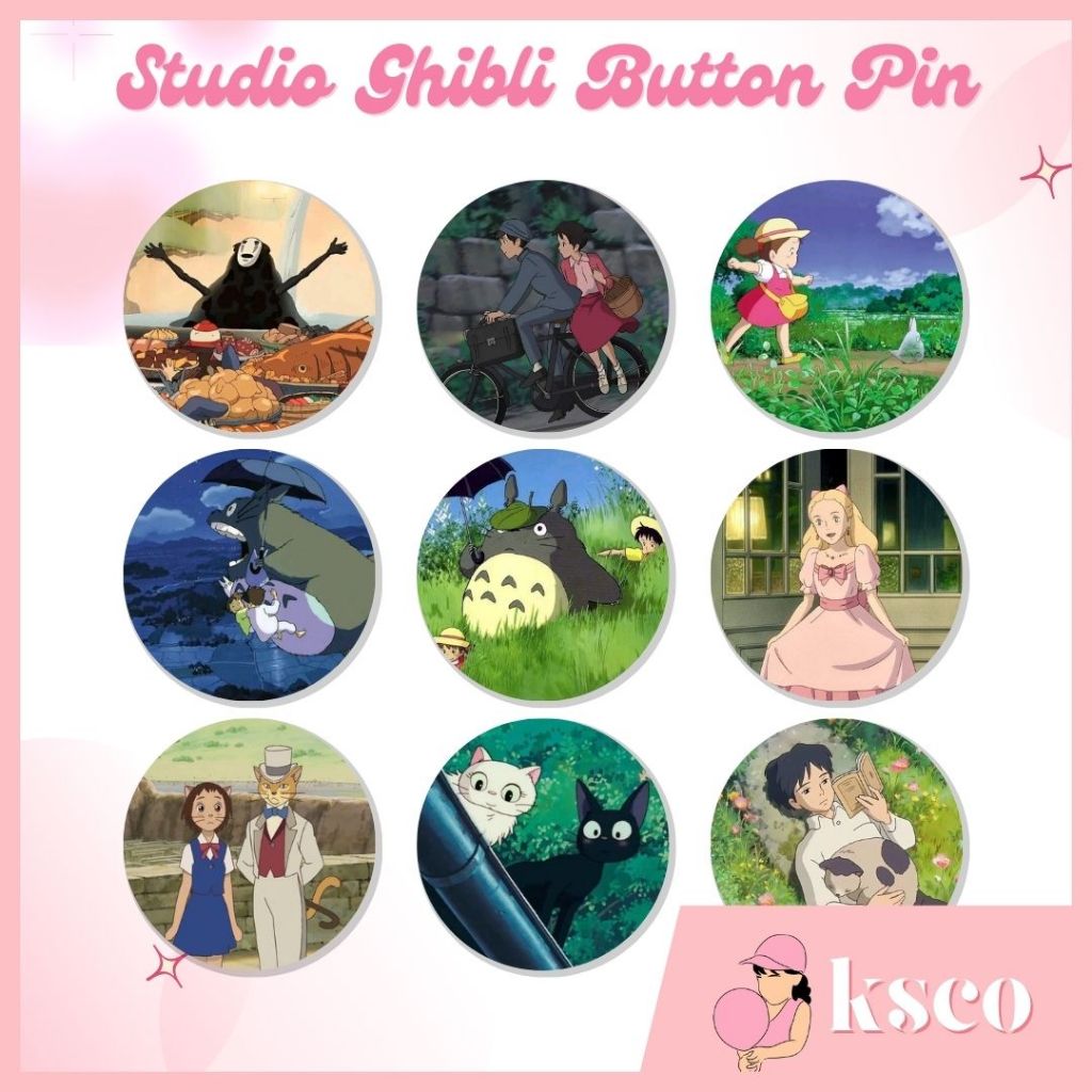KSCO | Studio Ghibli Button Pin 2.25 inches (PART 2) | Shopee Philippines