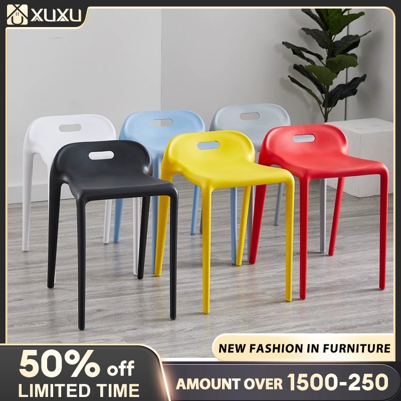Nordic Stackable Plastic Stool Chair Dining Chairs Coffee Chair Home ...