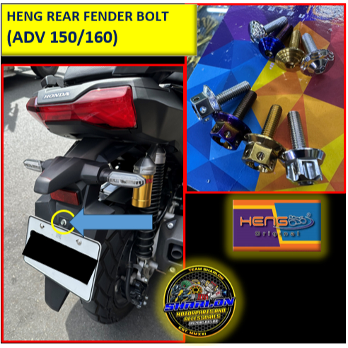 HENG Original Rear Fender Plate Number Bolt for HONDA ADV 150 and 160 ...
