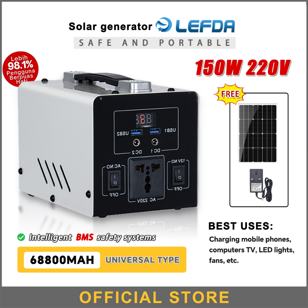Portable Power Station 150W/220V Multi-Function 68800mAh Big Capacity ...