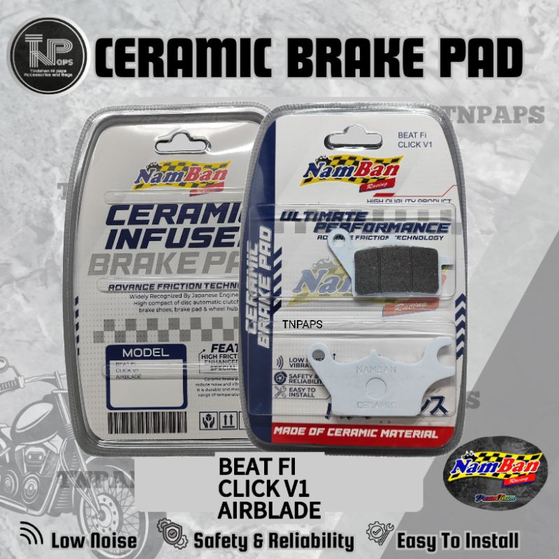 Namban Racing Brake Pad For Honda Beat Fi, Click v1 Air Blade 150 & 160 ...