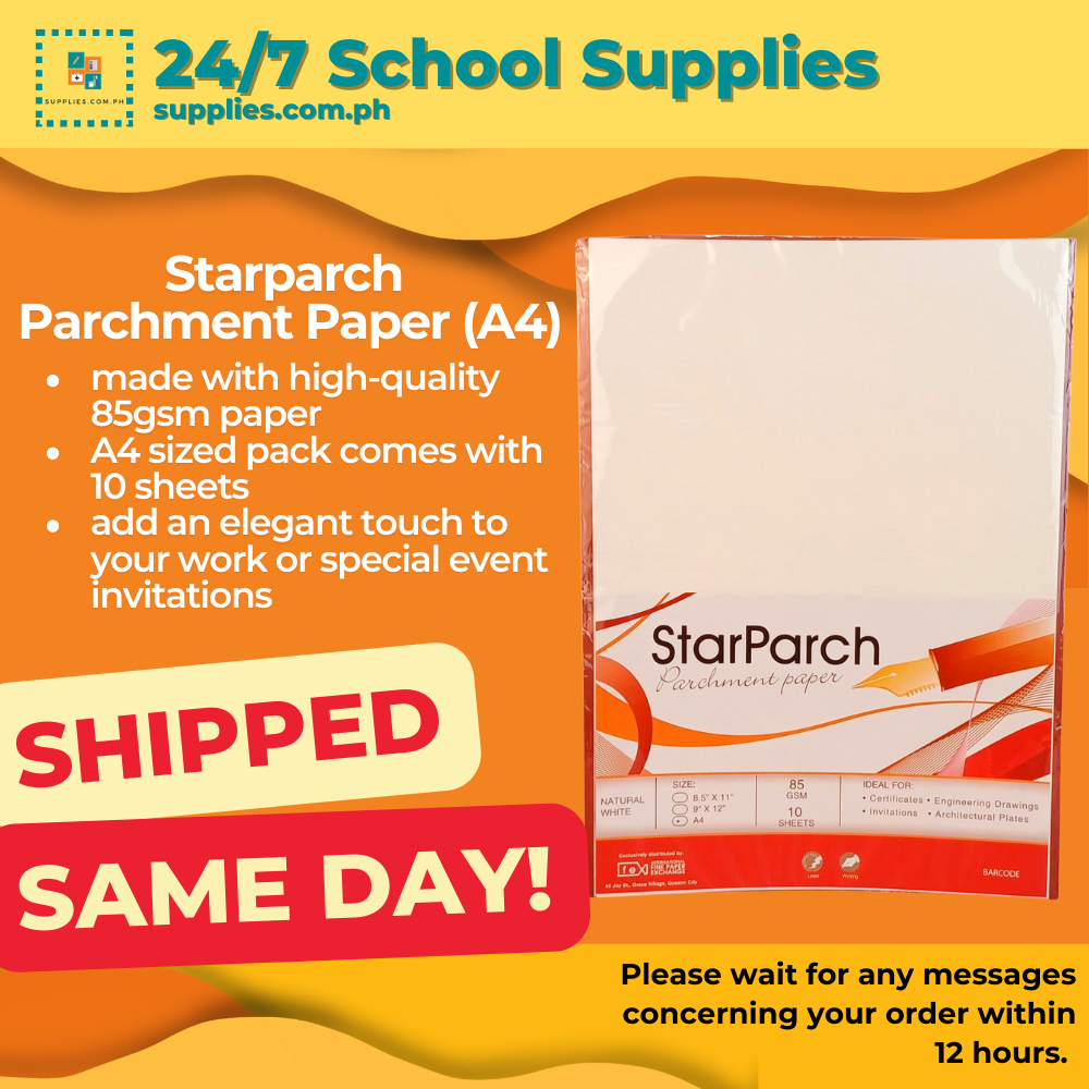 Parchment Paper (StarParch) A4 85gsm 10 sheets | Shopee Philippines