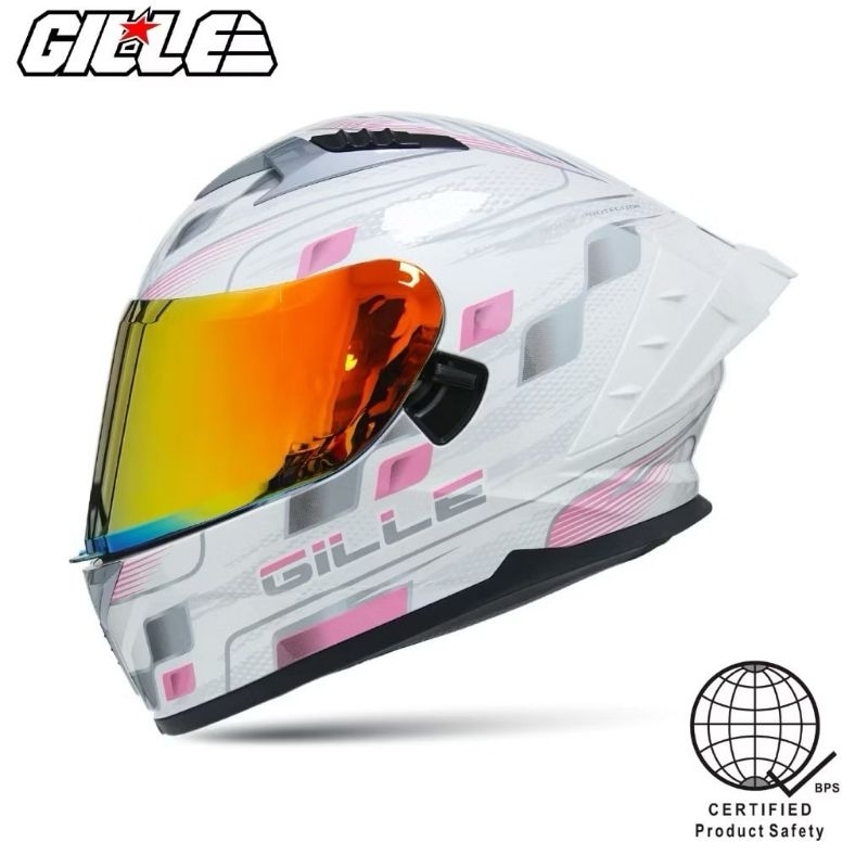 Gille FF012 Circuit Racer Full Face Dual Visor Motorcycle | Shopee ...