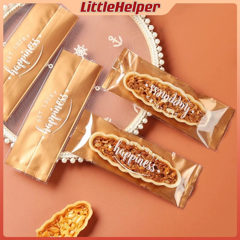 100Pcs Gold Elegant Happiness Candy Nougat Packaging Bag Cookie Pastry ...