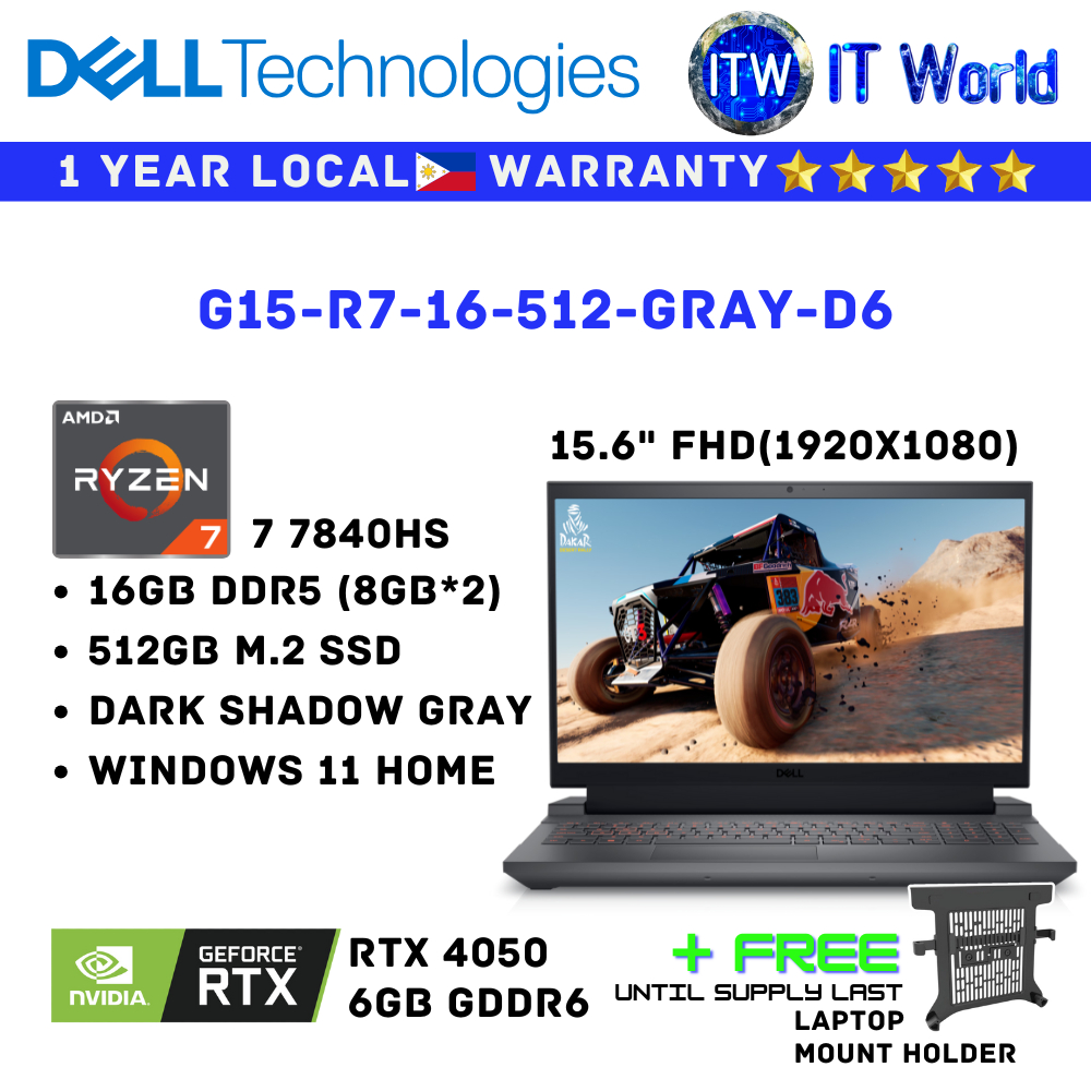 Itw | Dell Gaming Laptop G-Series | 7 7840HS | DDR5 16GB | 512GB SSD ...