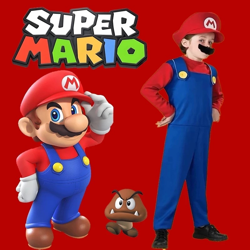 《Lowest Price》Super Mario Costumes Children Bros MARIO & LUIGI Cosplay ...