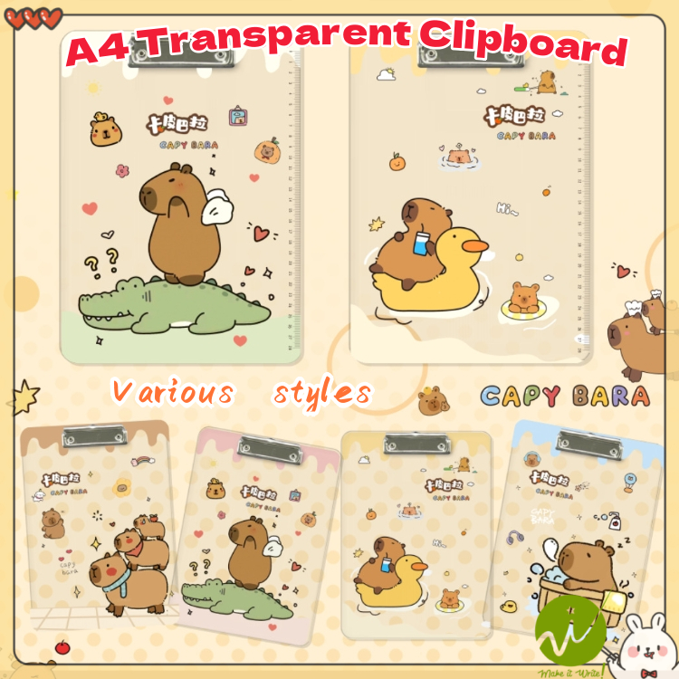 A4 Transparent Clipboard Hardboard Pad Writing Pad Board cartoon Clip ...