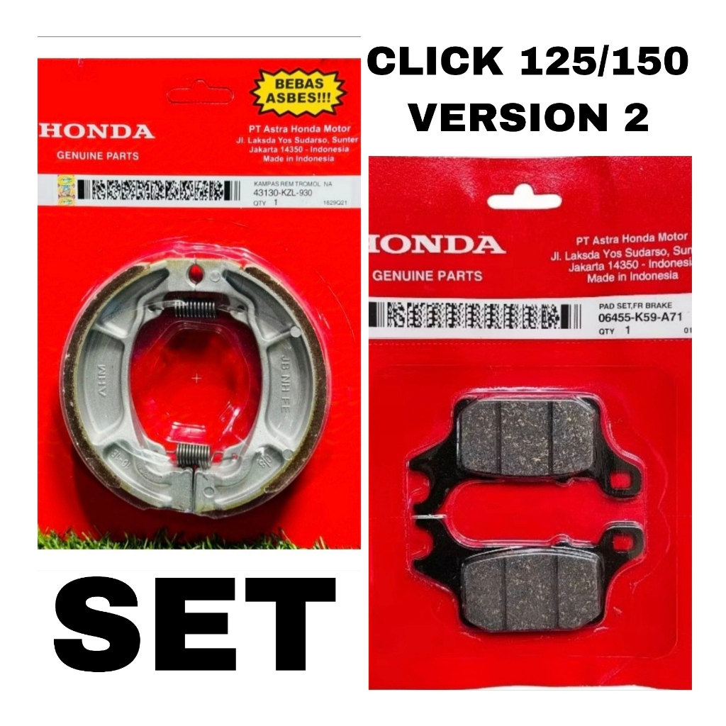 HONDA CLICK BRAKEPAD SET V2 CLICK 125/150 GENUINE PARTS | Shopee ...