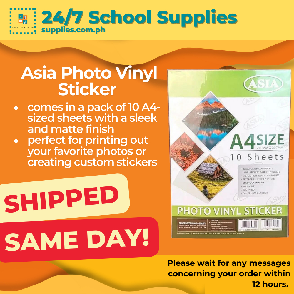Photo Vinyl Sticker (Asia) A4 10s Matte Finish | Shopee Philippines
