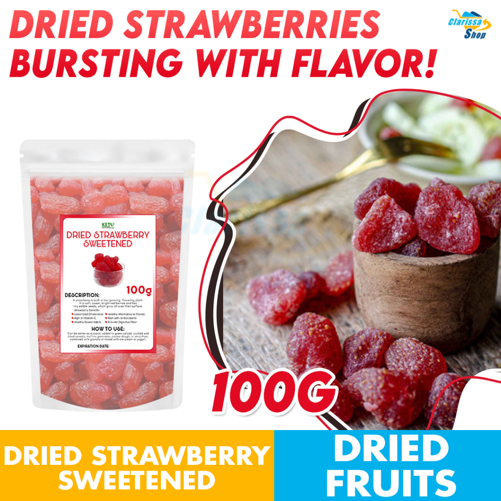 Dried Strawberries Sweetened 100g | Shopee Philippines