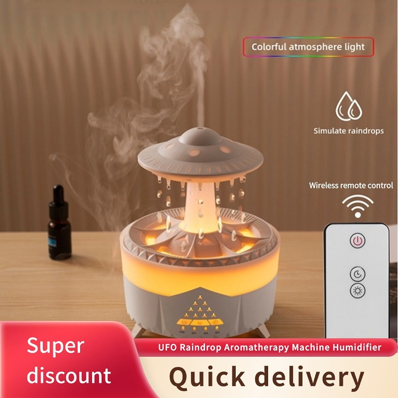 UFO Raindrop Humidifier Aromatherapy Ultrasonic Diffuser Air Humidifier ...