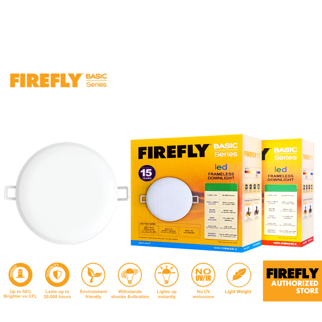 Firefly Round Frameless Downlight | Shopee Philippines