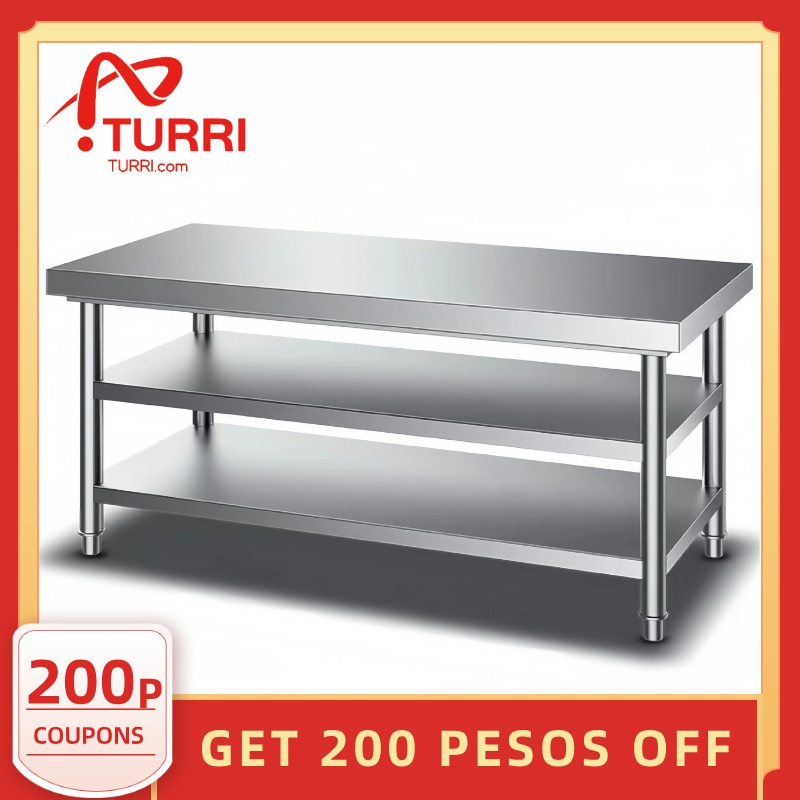TURRI new3-tier kitchen table 304 stainless long table countertop table Commercial console table ...