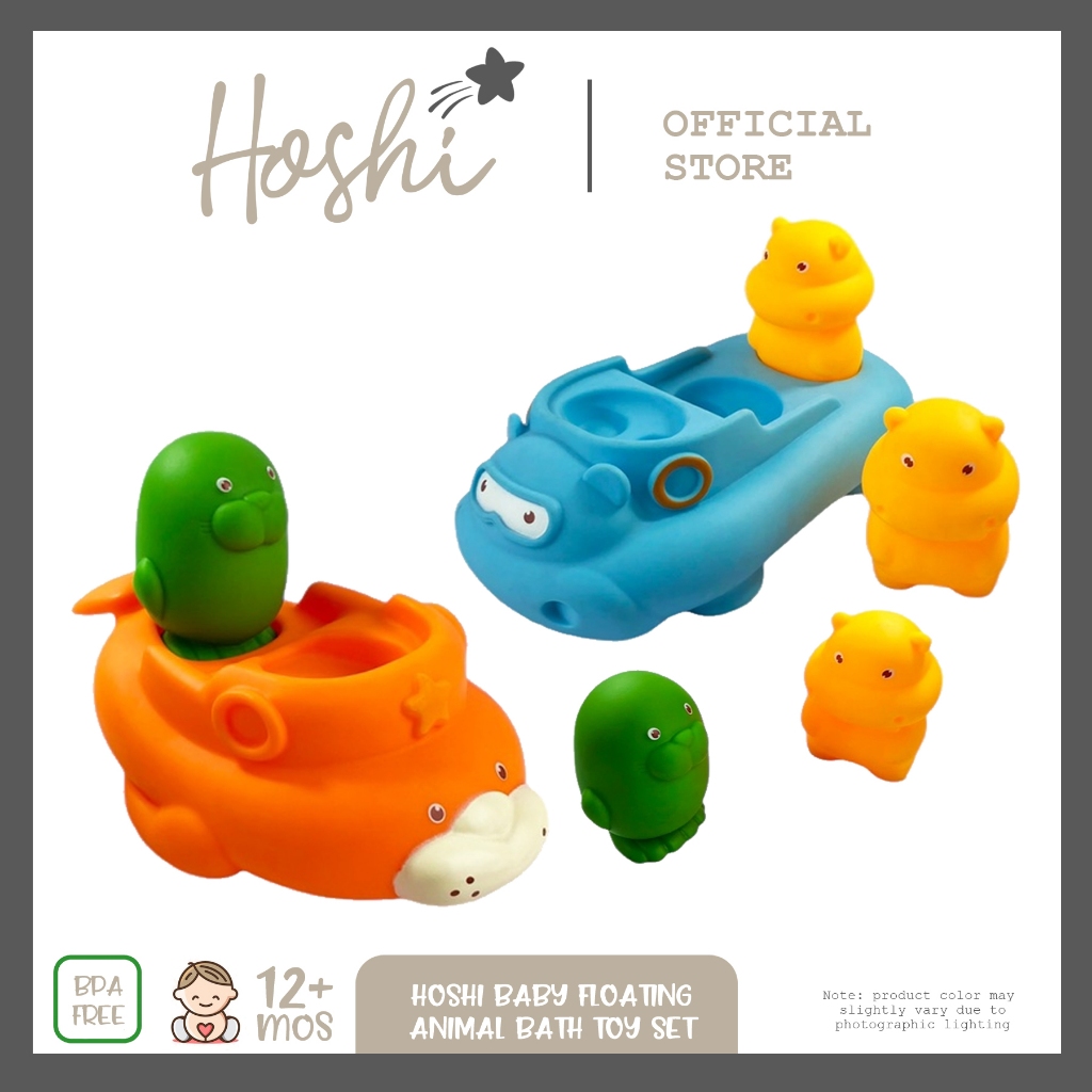 Hoshi Baby x Huanger Floating Animal Bath Toy Set, Bath Tub and Pool ...