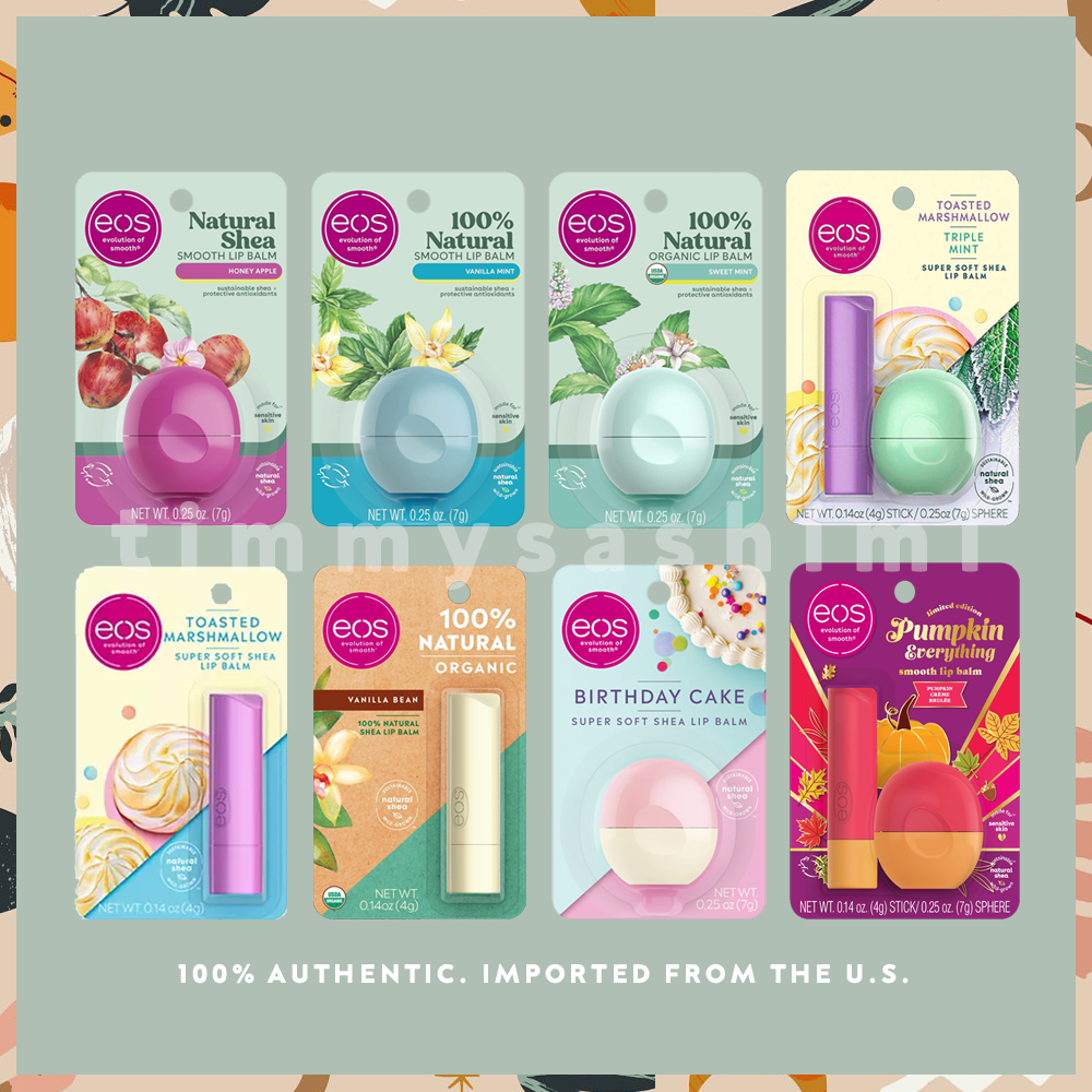 EOS Sphere Lip Balm - Toasted Marshmallow Vanilla Bean Pumpkin Cherry ...