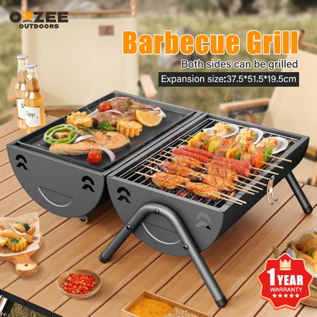 Outdoor BBQ Grill Charcoal Grill Smoker Grill Cooking Portable Double ...