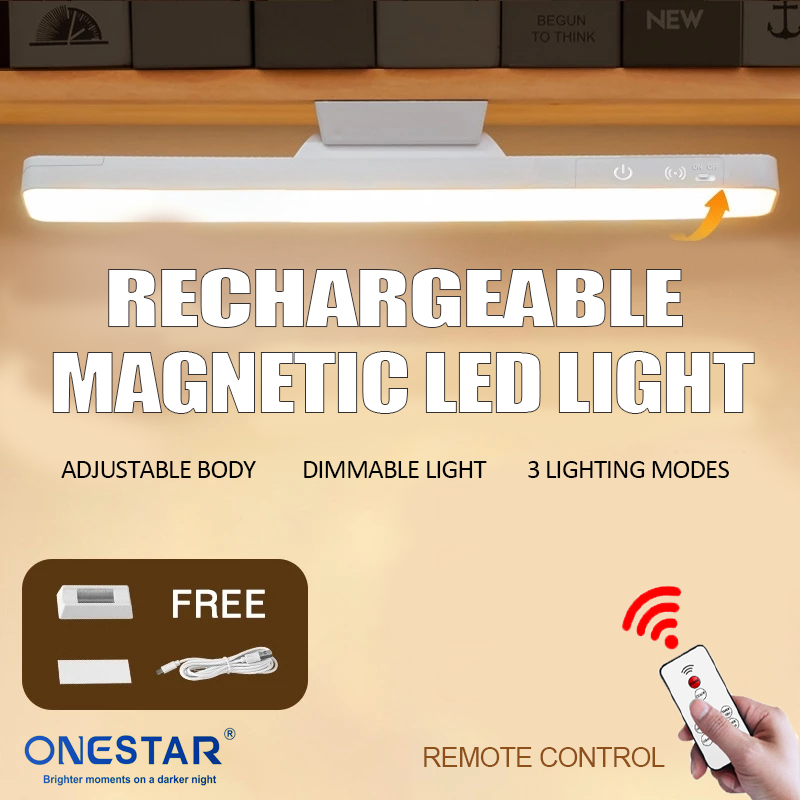 ONESTAR LED Light Magnetic USB Rechargeable Stepless Dimming Cabinet ...