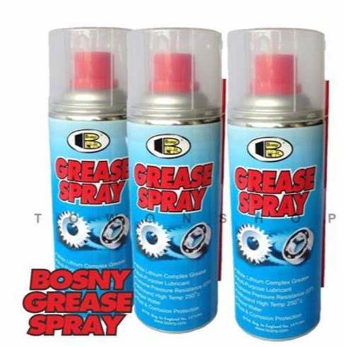 Bosny Grease Spray 200cc Multi-Purpose Lubricant White Lithium Complex ...