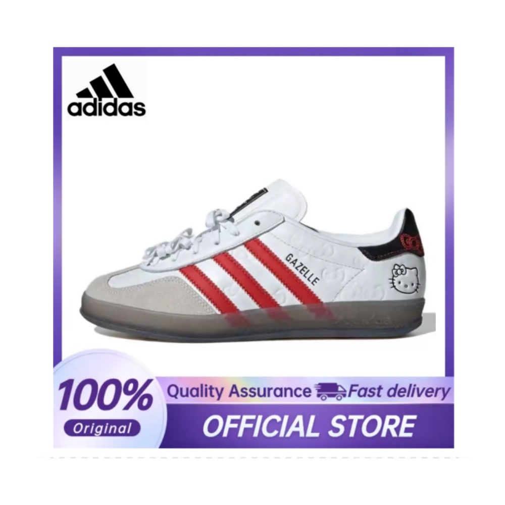 【100%Original】Adidas GAZELLE White Low Leather Top Women&Men Sneakers ...