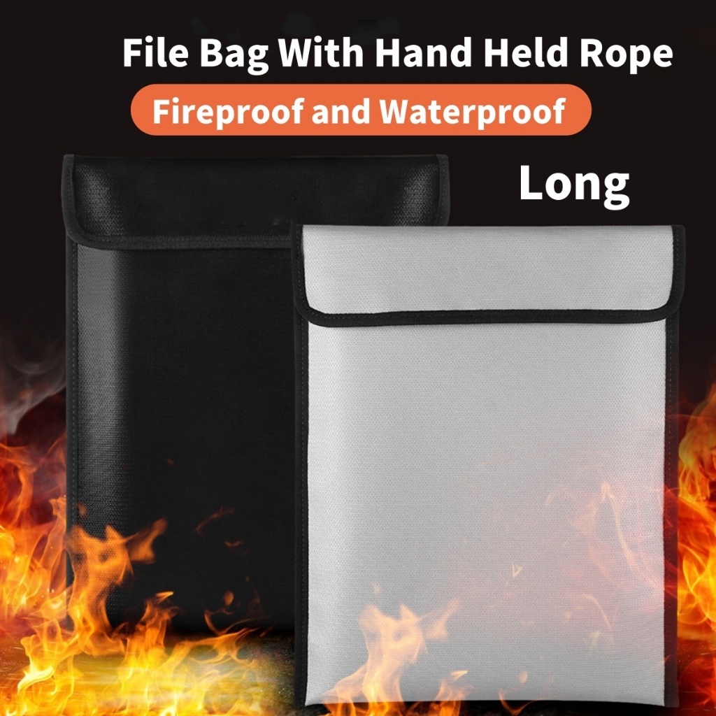 Fireproof Waterproof File Bag 2000°F Long Closure Storage Pouch ...