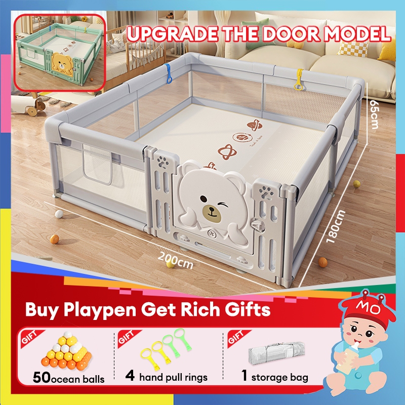【Upgrade】Playpen for Baby Queen/King Size Safety Fence With Foam Steel ...