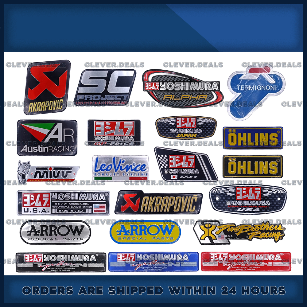 Exhaust Emblem Badge Sticker (Akrapovic, SC Project, Yoshimura, Austin ...