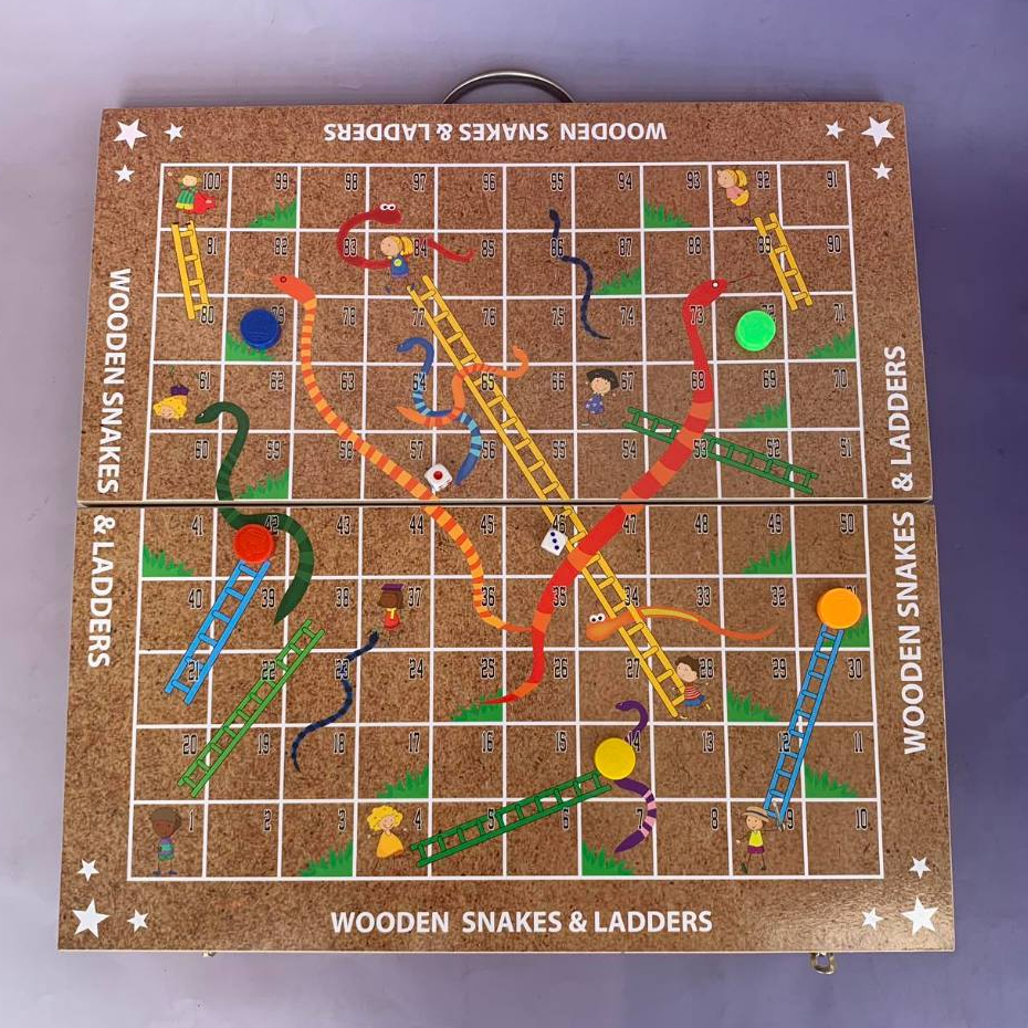 JLT 39cmX39cm wooden snake and ladder board game | Shopee Philippines