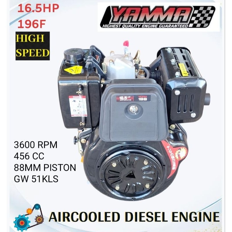 AIRCOOLED DIESEL ENGINE HIGH SPEED YAMMA FOR HAND TRACTOR | Shopee ...