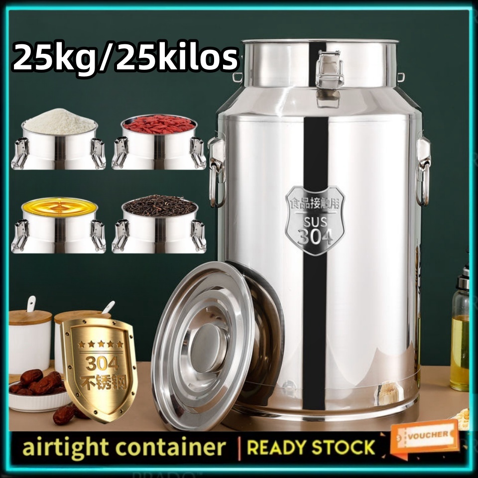 aesthetic rice dispenser 25 kg stainless 5kg/10kg/15kg/50kg capacity ...