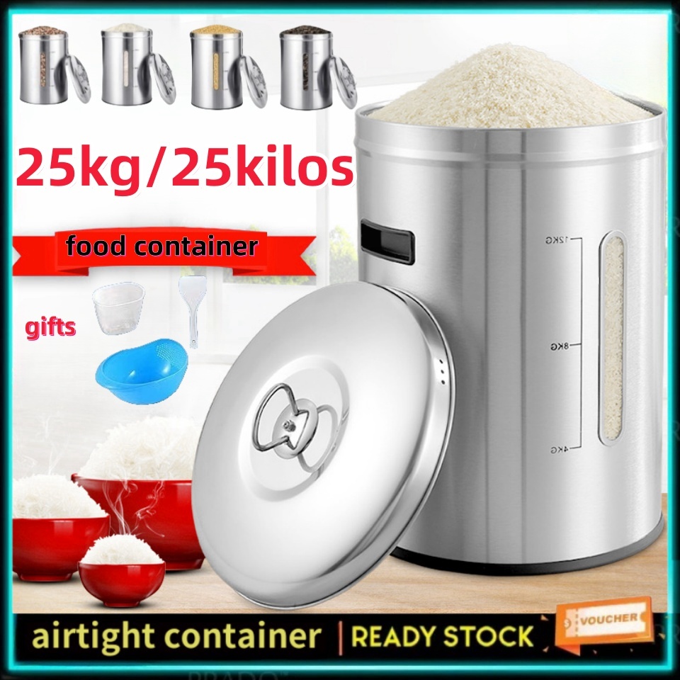 stainless metal rice storage dispenser 25 kg/10kg/50 kg/15kg/5kg/ flour ...