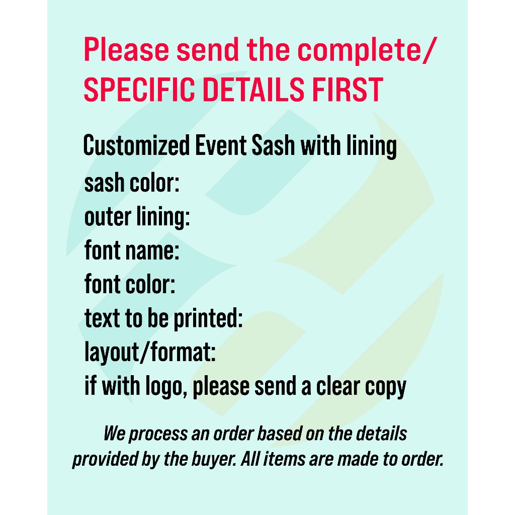 Customized Event Sash with Lining | Shopee Philippines