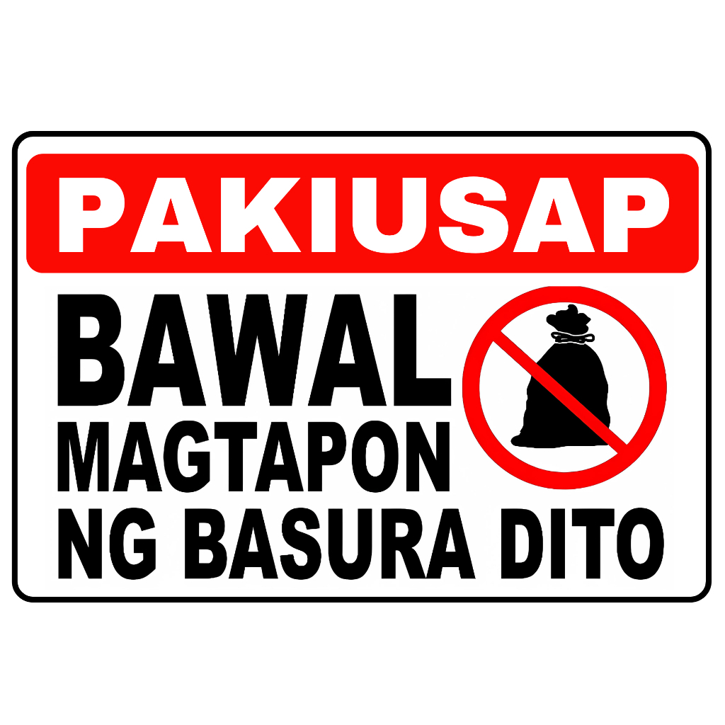 Bawal Magtapon Ng Basura Sign!!!! | Shopee Philippines