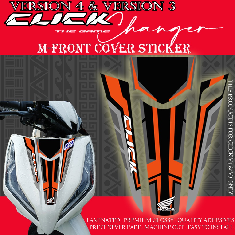 HONDA CLICK V4 & V3 FRONT STICKER / CLICK V4 V3 M FRONT STICKER / CLICK ...