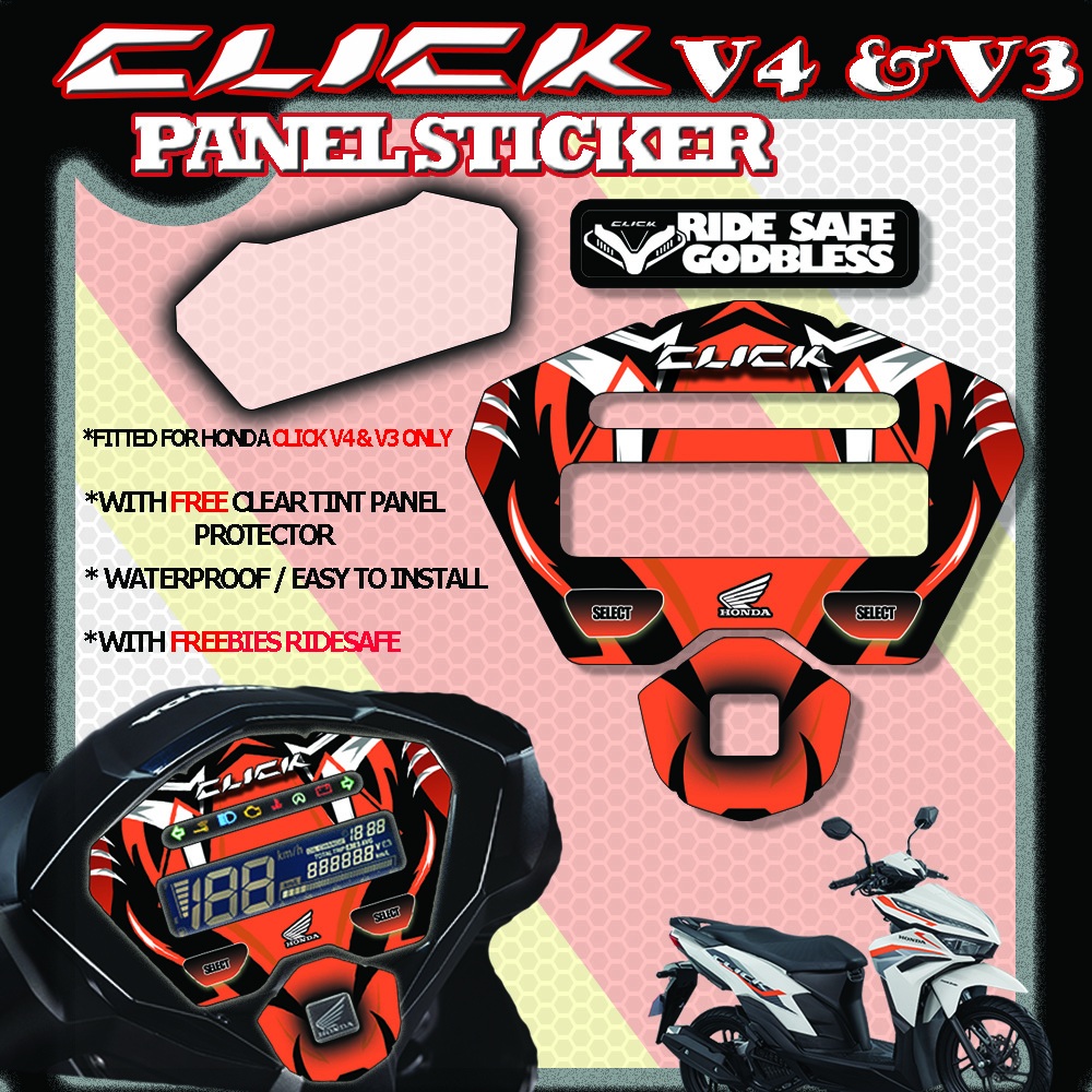 HONDA CLICK V4AND V3PANEL GAUGE STICKER / CLICK V3 PANEL GAUGE DECALS ...