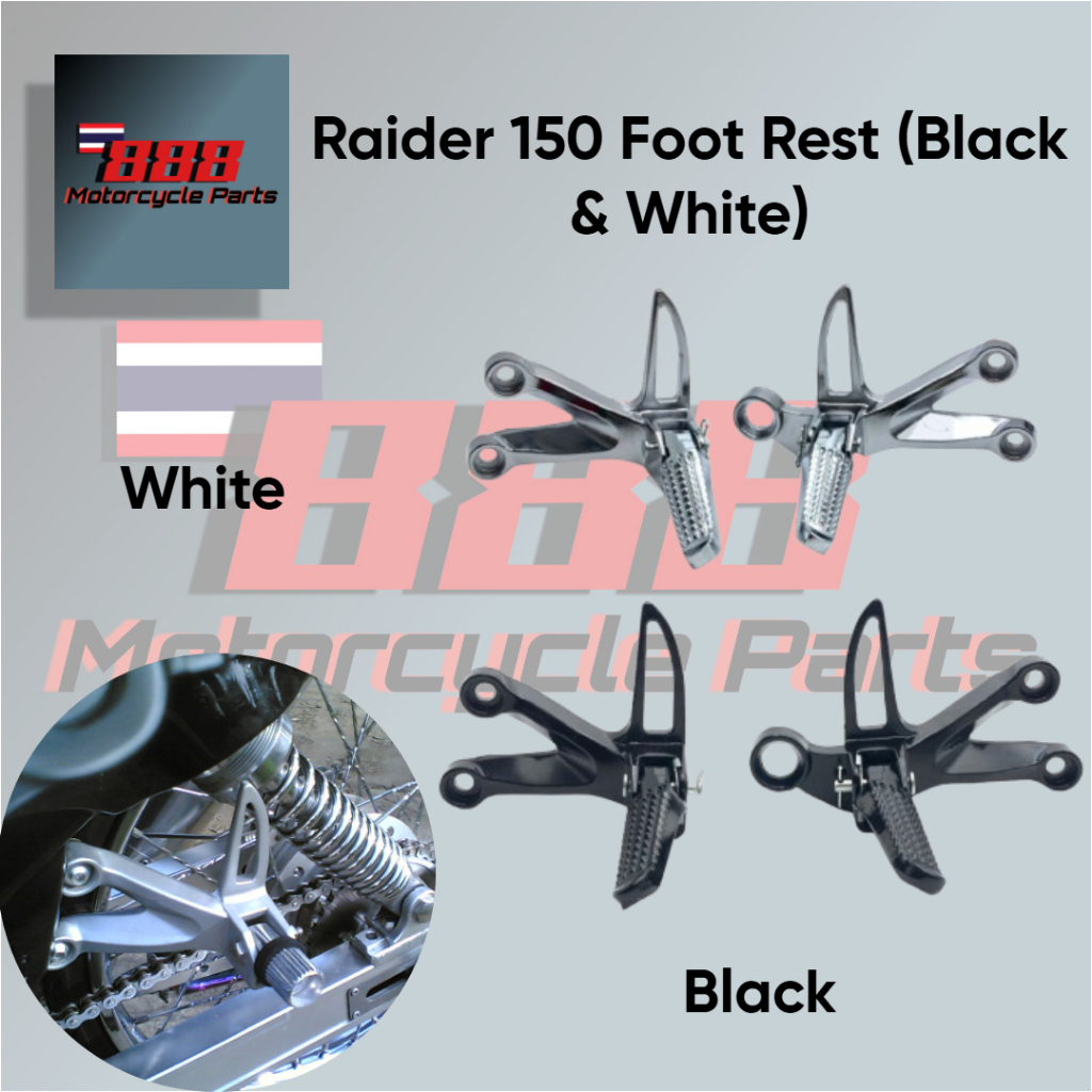 RAIDER 150 FOOT REST (BLACK & WHITE) | Shopee Philippines