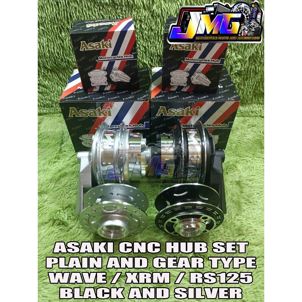 ASAKI CNC LIGHTEN HUB SET SILVER / BLACK WAVE/ RAIDER / RS 150 | Shopee ...