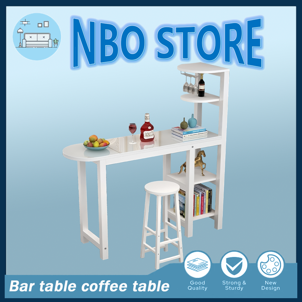 (COD）NBO STORE bar table coffee table Bar table with storage rack (no ...