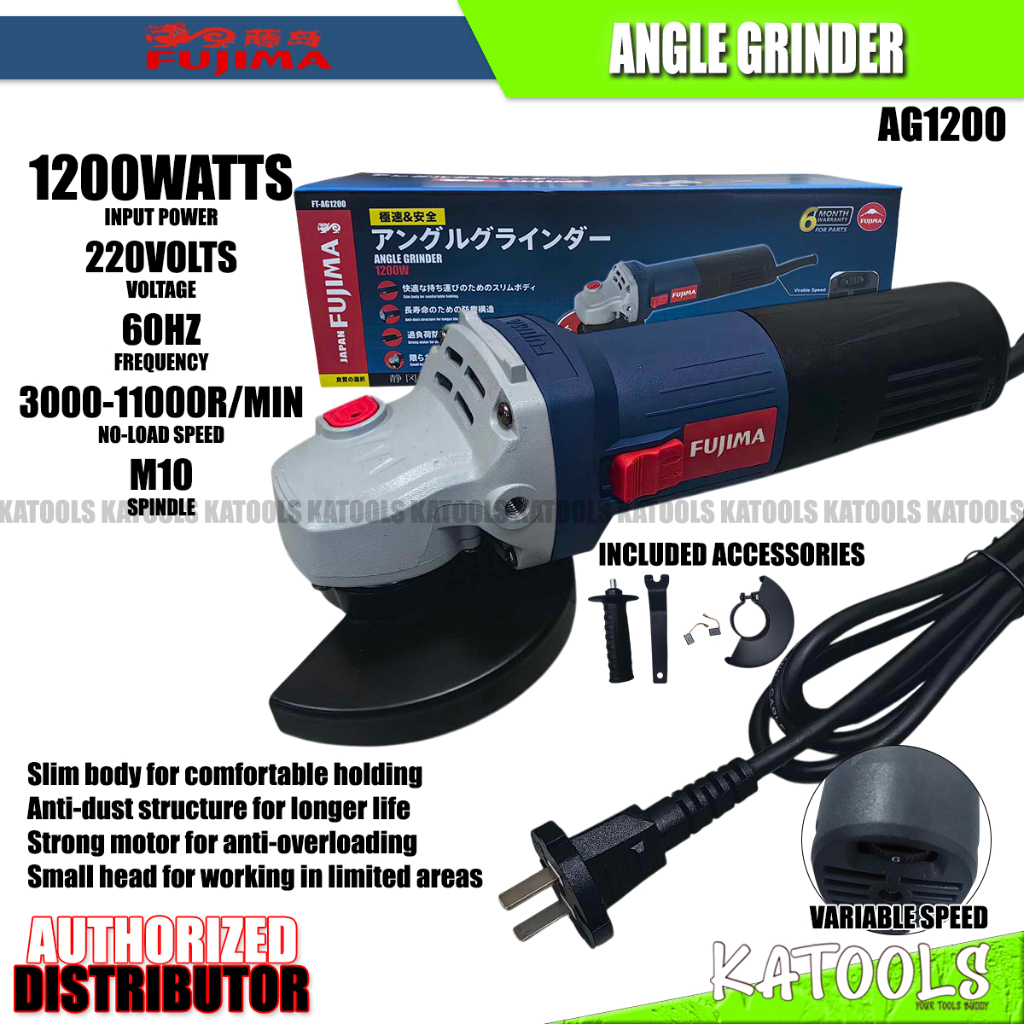 KATOOLS ~ Fujima Japan Original Electric Angle Grinder 1200Watts With ...