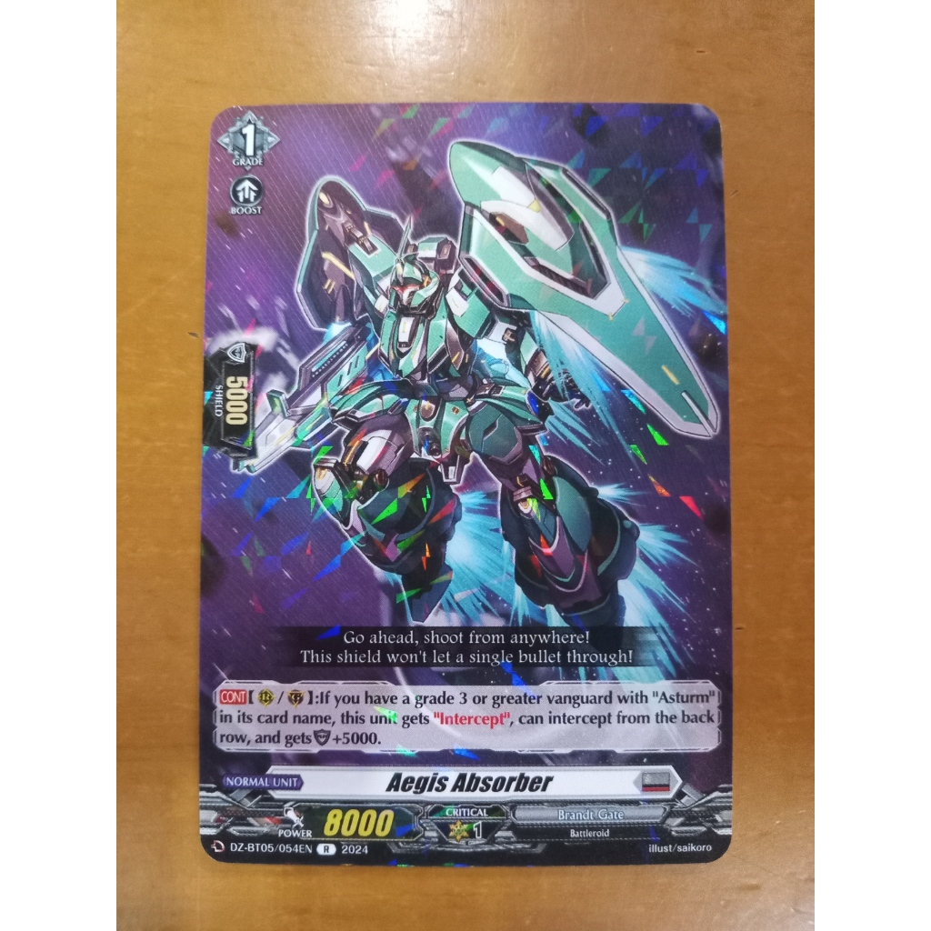 CFV Aegis Absorber R DZ-BT05 Brandt Gate Cardfight Vanguard English | Shopee Philippines