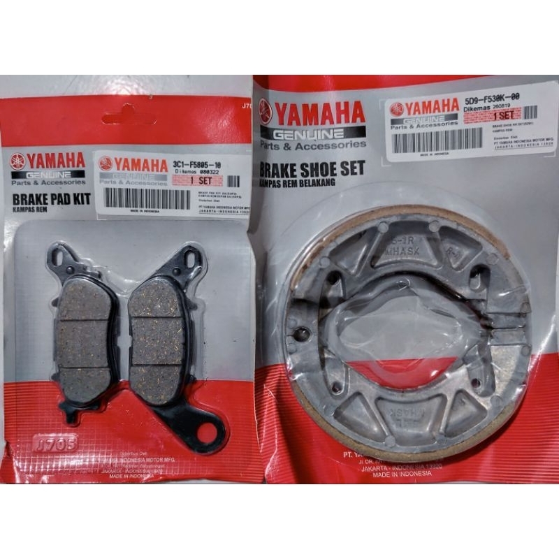Yamaha MiO Sporty/ MiO soulty Brakes Set(Front/ Rear) Genuine parts ...