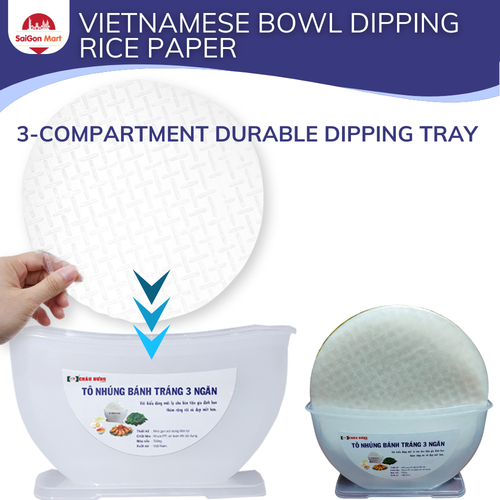 saigonmart Vietnamese Bowl Dipping Water Bowl for Soaking Rice Paper 3 ...