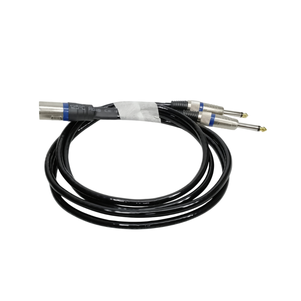 ONE PC XLR MALE to DUAL PL55 6.35mm MALE TS MONO Y SPLITTER CABLE, BEST ...