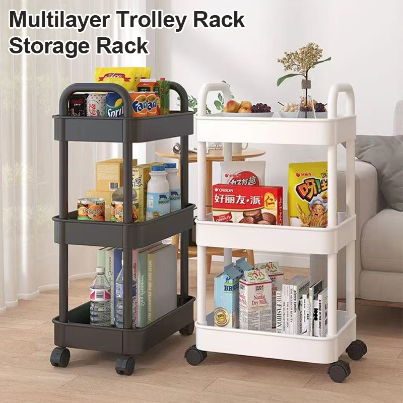 Trolley Cart Moving Rack Kitchen Storage Shelf Toy Cabinet Home Bedroom ...