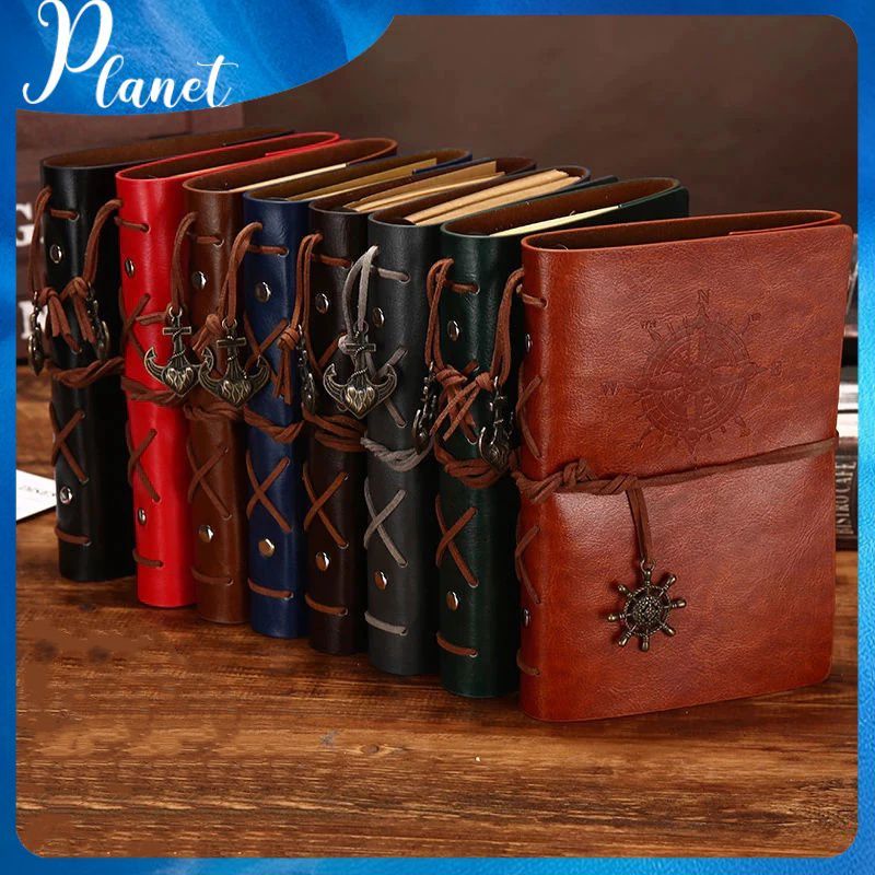 Retro Pirate loose Book Spiral Notebook PU Leather Notebook Travel ...