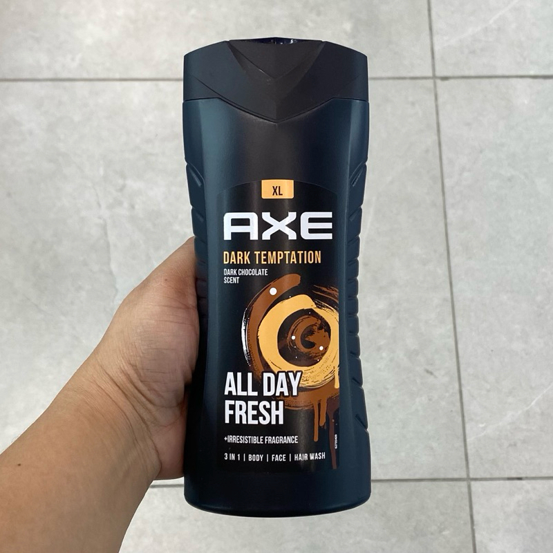 AXE DARK TEMPTATION (DARK CHOCOLATE SCENT) ALL DAY FRESH 3 IN 1 BODY ...
