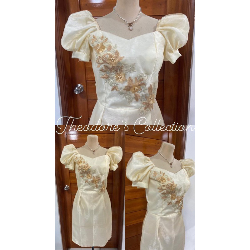 Modern Filipiniana Puff Sleeves Dress | For Graduation,Oath Taking ...