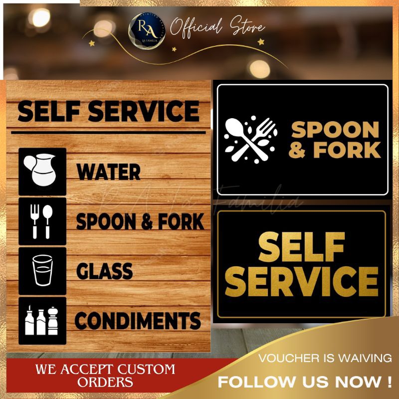 R.A SELF SERVICE PVC SIGNAGE. HIGH GLOSSY | HIGH QUALITY PRINT | Shopee ...