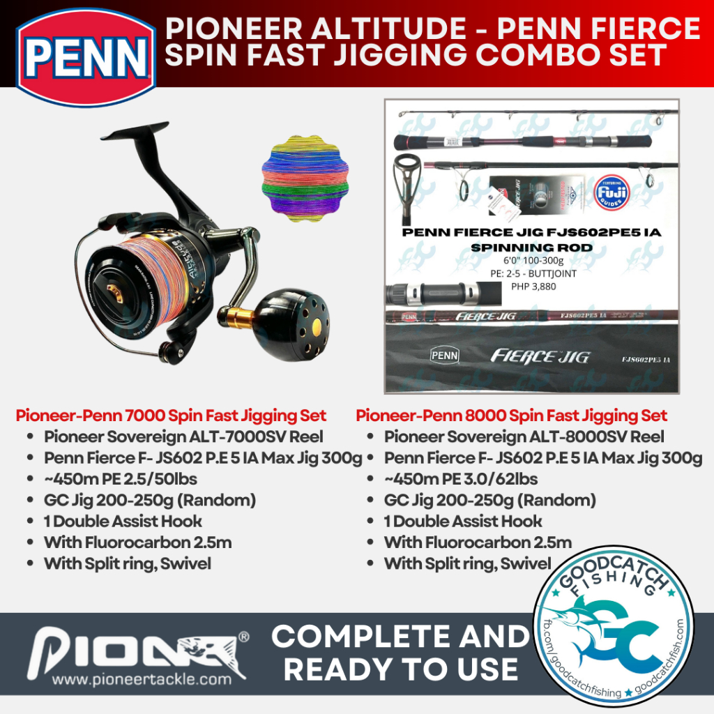 Pioneer Altitude Sovereign - Penn Fierce Fast Spinning Jigging Combo ...