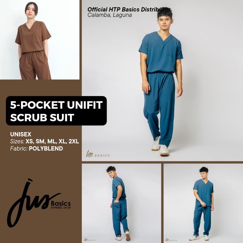 HTP|5-POCKET UNIFIT SCRUB SUIT|UNISEX|JUS BASICS | Shopee Philippines