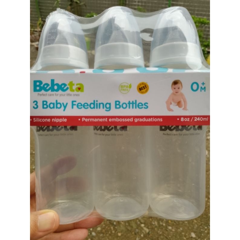 Bebeta Feeding Bottle 8oz with measuring cap(1pack 3pcs) | Shopee ...
